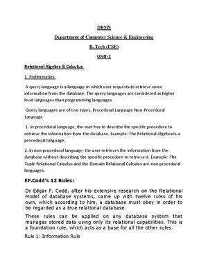 Normalization 2 - Lecture notes on normalisation. - Database Management ...