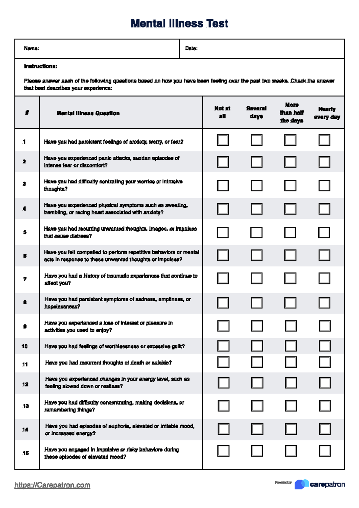 641271 fe63584308 c41d4351 Mental Illness Test - Copy - Instructions ...