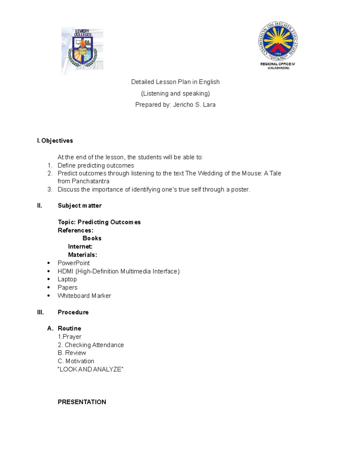 Final- Detailed Lesson Plan in English - Detailed Lesson Plan in ...