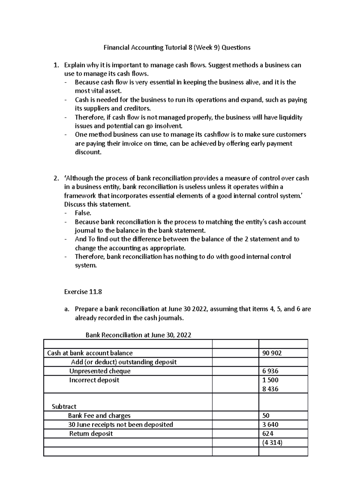 Financial Accounting Tutorial 8 (Week 9) Questions - Financial Accounting Tutorial 8 (Week 9 ...