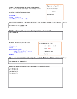 Prac Prob#04 - If Statement Pieces - ITP-100 – Practice Problem #4 – If Statement Pieces 1 ...