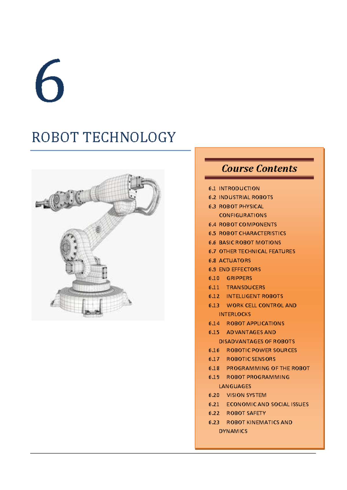 2171903 Computer Aided Manufacturing-Notes PDF Unit-6 - 6 ROBOT ...