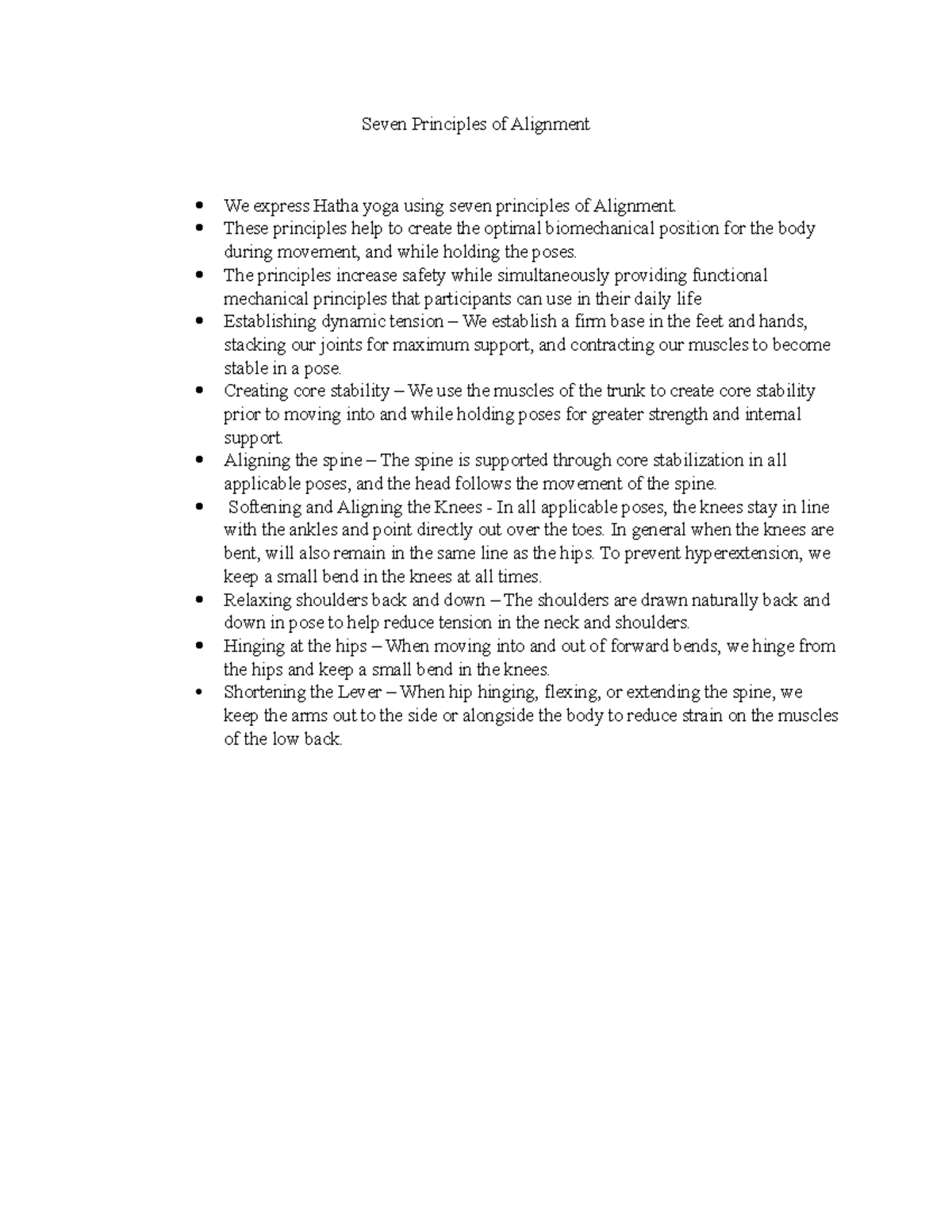 Seven Principle of Alignemnt - Seven Principles of Alignment We express ...