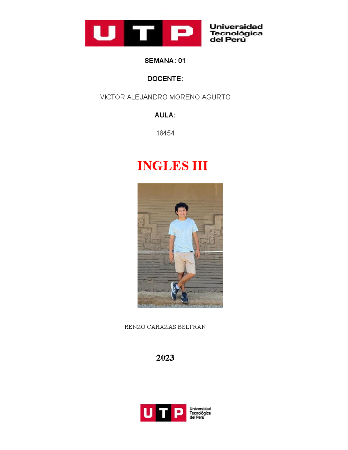 Semana 1 - Task Assignment - My daily routine - SEMANA: 01 DOCENTE ...