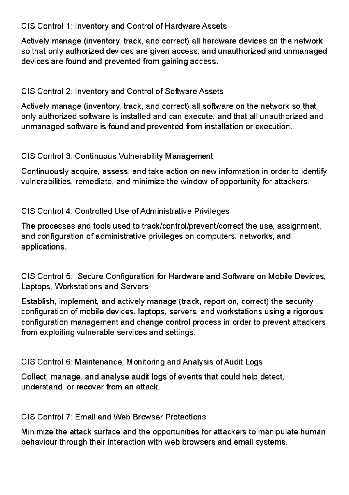 CIS Control 1-20 - CIS Control 1: Inventory and Control of Hardware ...