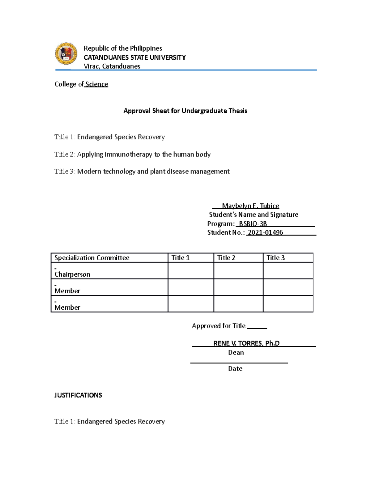 Sample-template-for-the-three-titles-with-justification-1 - Republic of ...