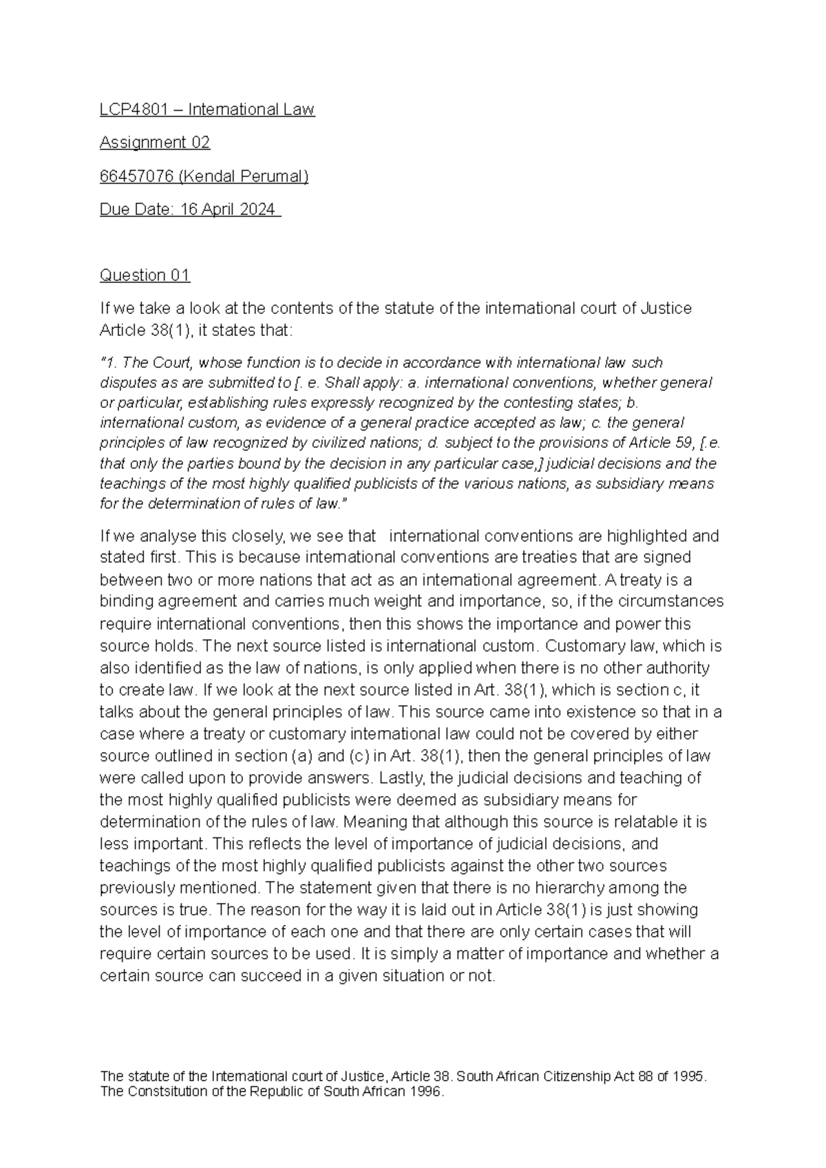 LCP4801- 66457076 Kendal Perumal Assignment 02 - LCP4801 ...