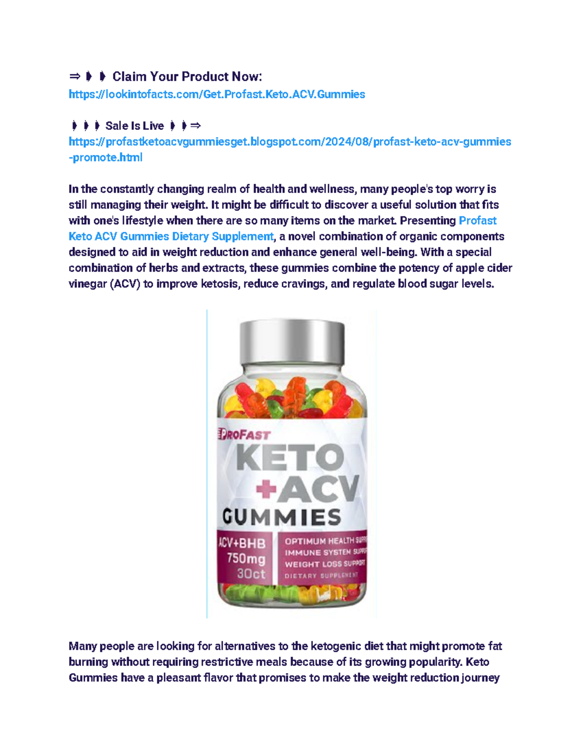 Profast Keto ACV Gummies Reviews and Results - ⇒ Claim Your Product Now ...