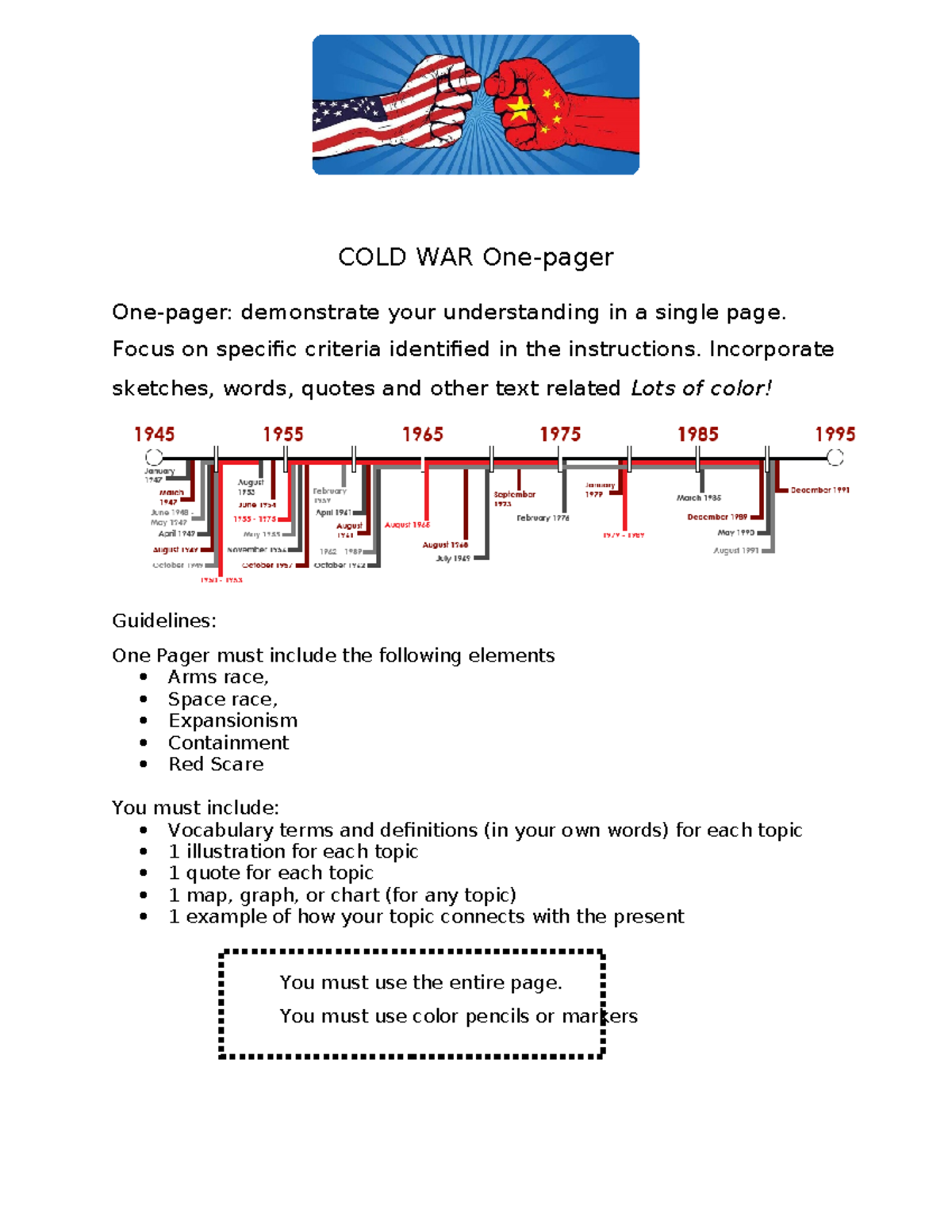 - COLD WAR One Pager - COLD WAR One-pager One-pager: demonstrate your ...