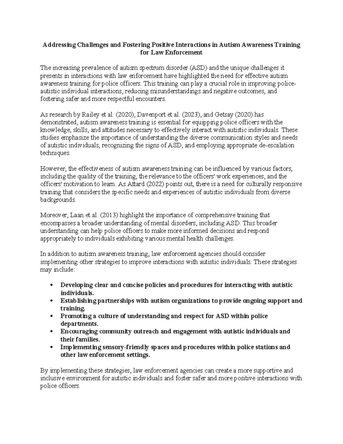 Addressing Challenges and Fostering Positive Interactions in Autism ...