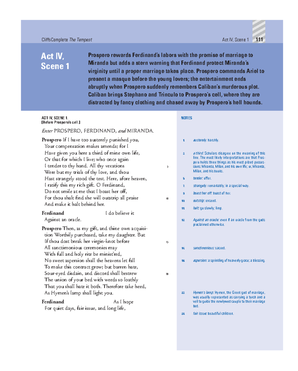 The Tempest Act 4 Scene 1 - CliffsCompleteThe Tempest Act IV, Scene 1 ...