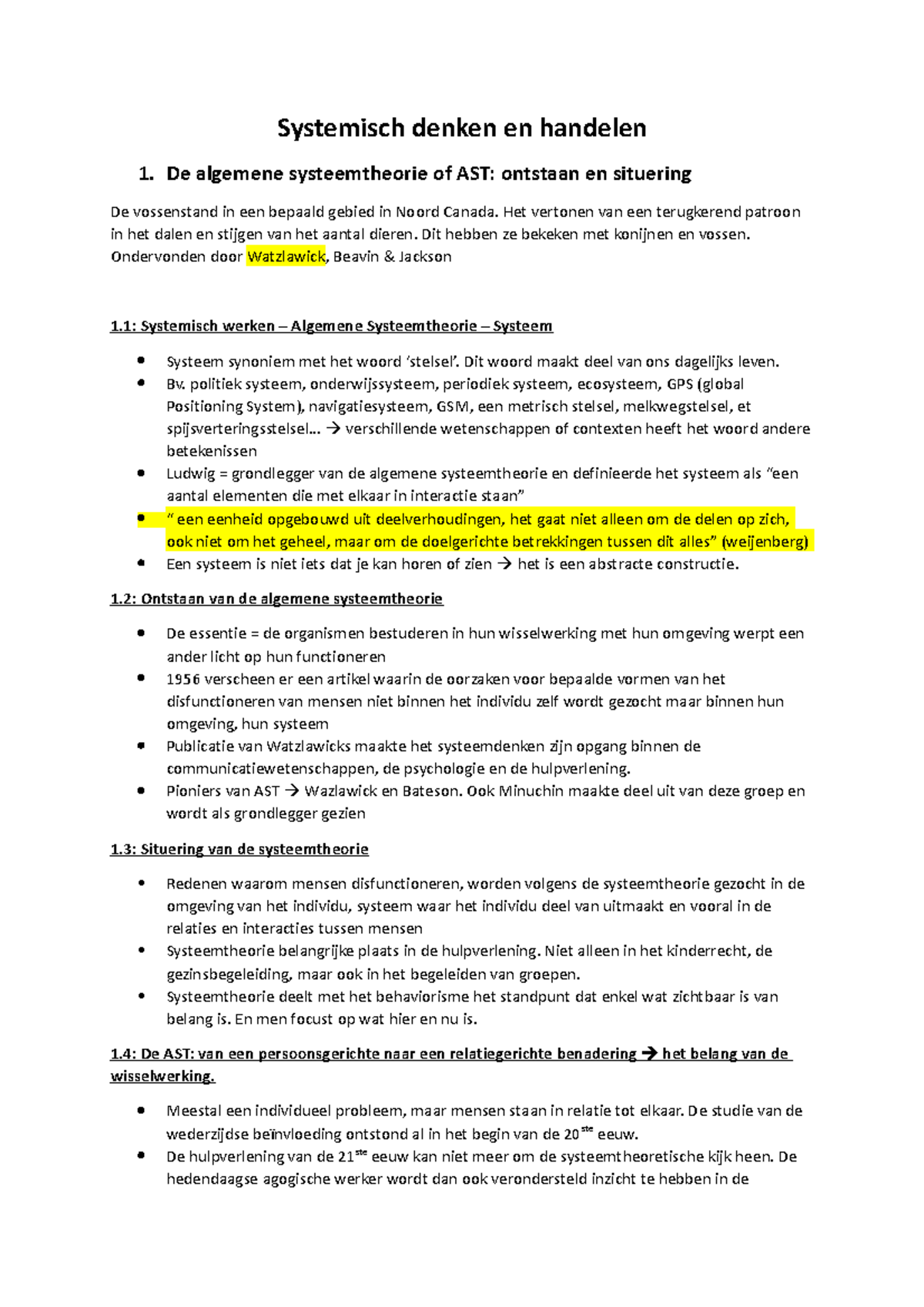 Samenvatting systemisch denken en handelen - Systemisch denken en ...