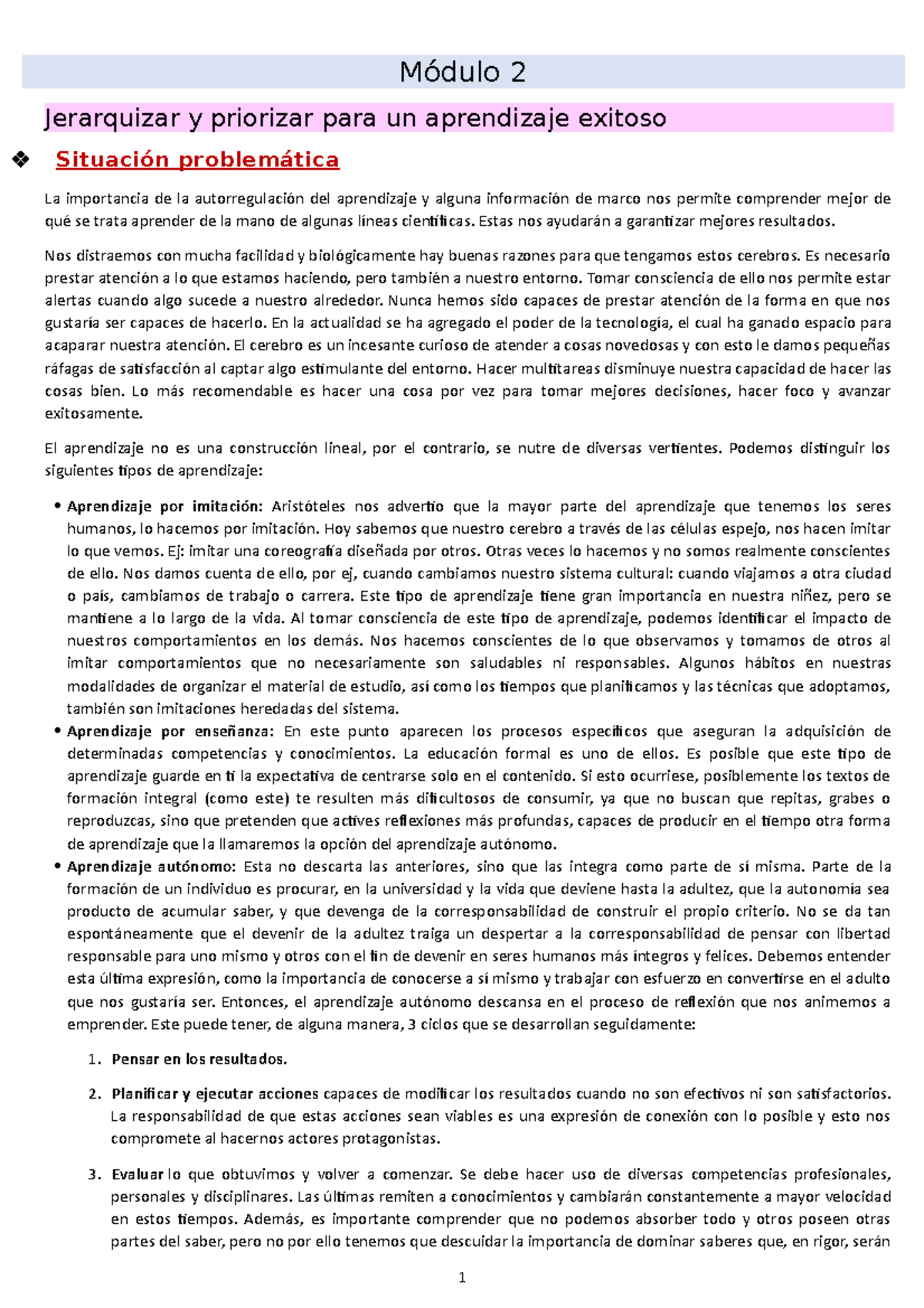 Módulo 2 - asasdasd - Módulo 2 Jerarquizar y priorizar para un ...