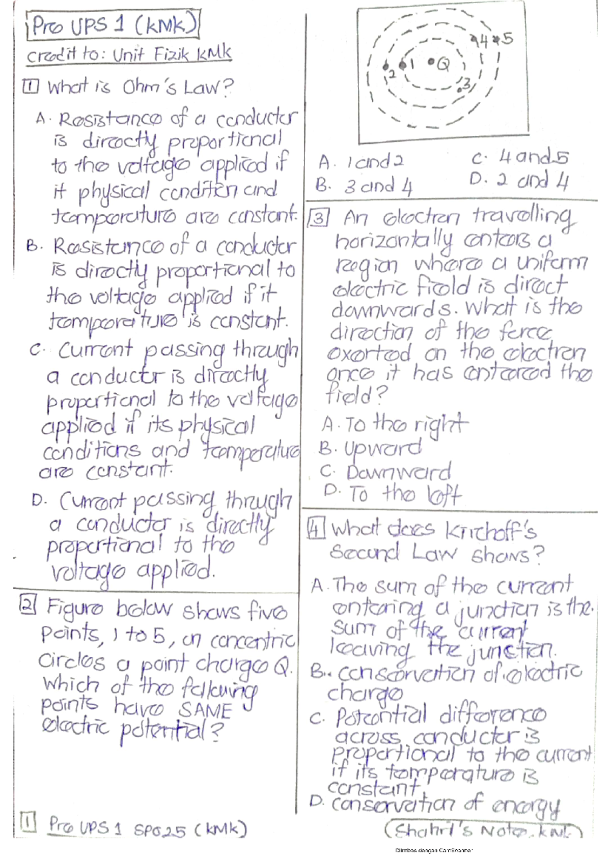 Pre UPS 1 SP025 (KMK) - This is a pre UPS questions you can try out ...