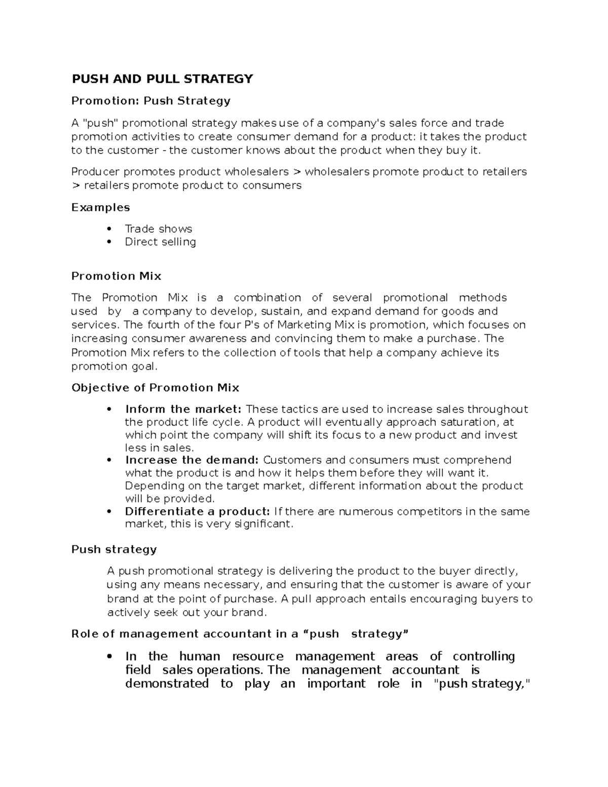 Stratbus push and pull strategy - PUSH AND PULL STRATEGY Promotion ...