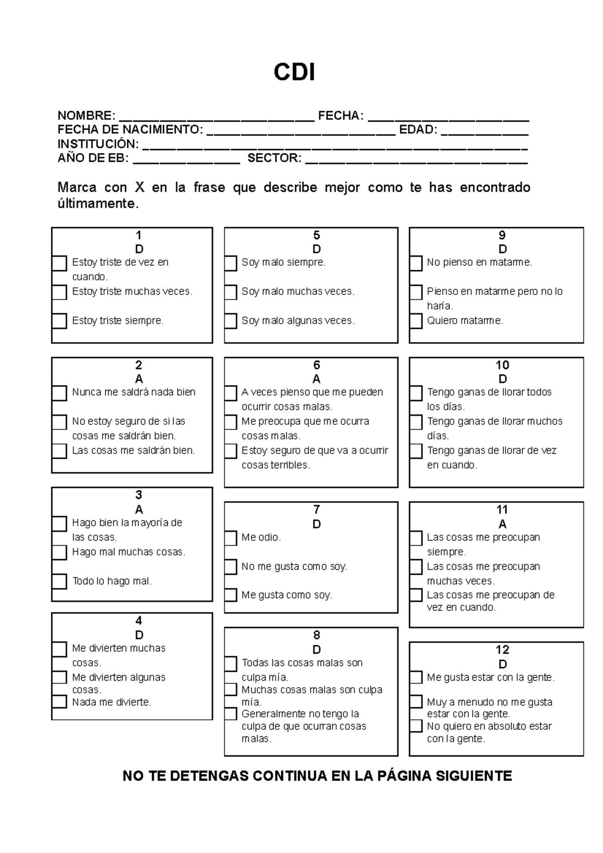 CDI hoja respuestas - Protocolo - CDI NOMBRE ...