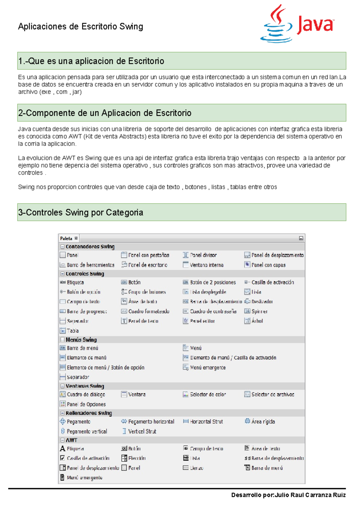 2-Clases Java Swing Escritorio - Aplicaciones de Escritorio Swing 1 ...