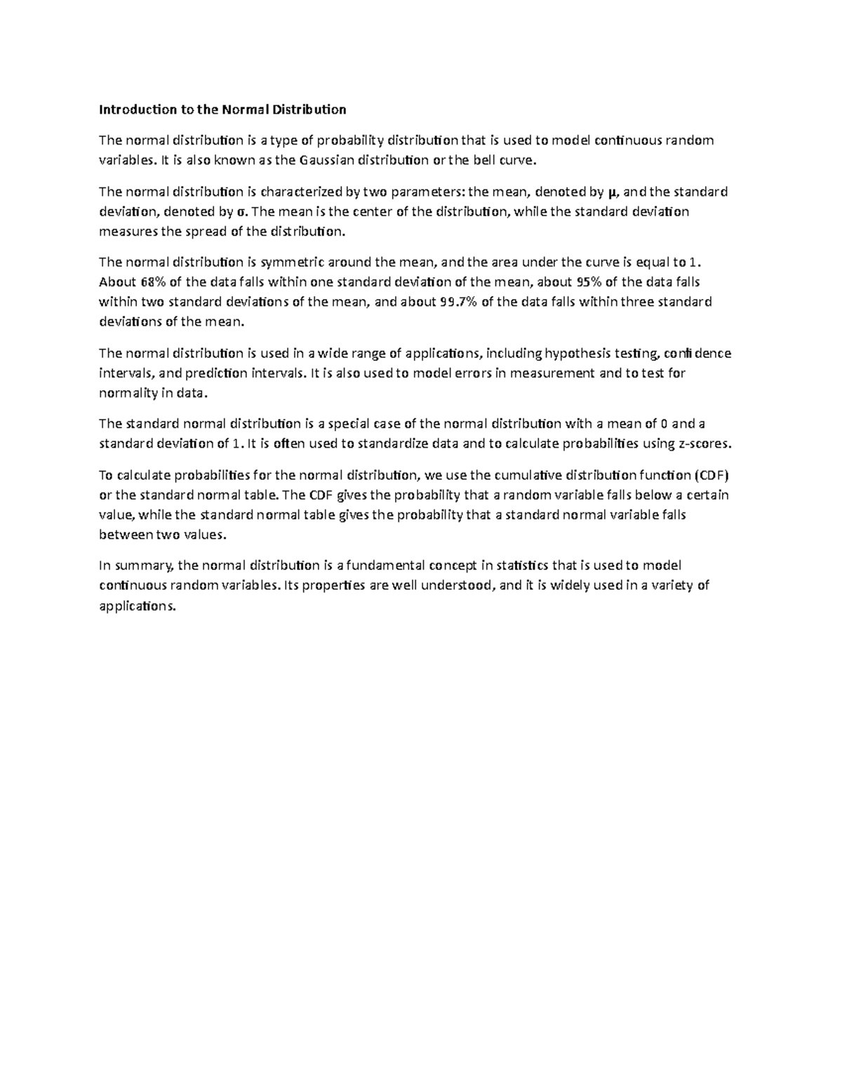 Introduction to the Normal Distribution - It is also known as the ...