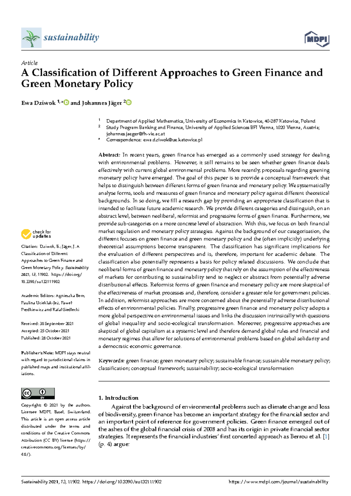 Sustainability-13-11902 - sustainability Article A Classification of ...