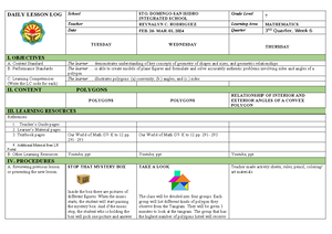 MAT H 7 Q3 WEEK 3 - dll in math 7 q3 - DAILY LESSON LOG School STO ...