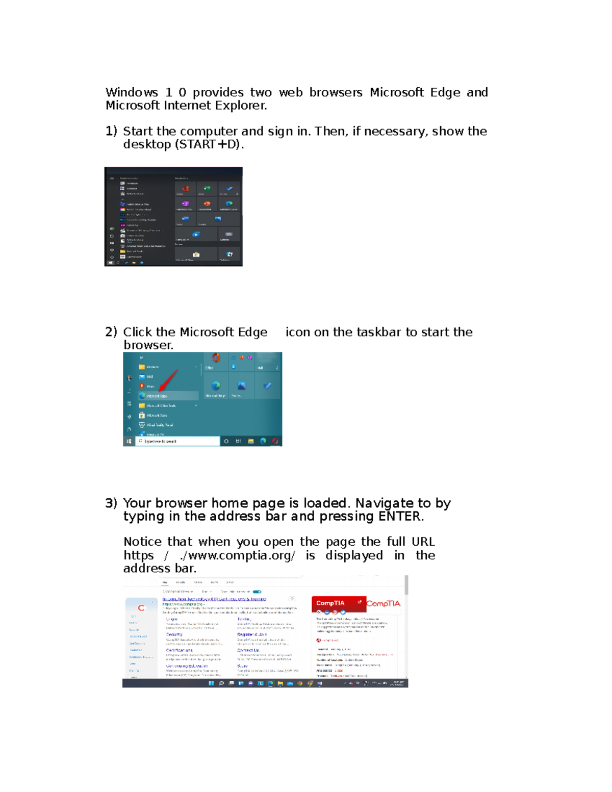 Lab 3 - lab 3 exercise - Windows 1 0 provides two web browsers ...