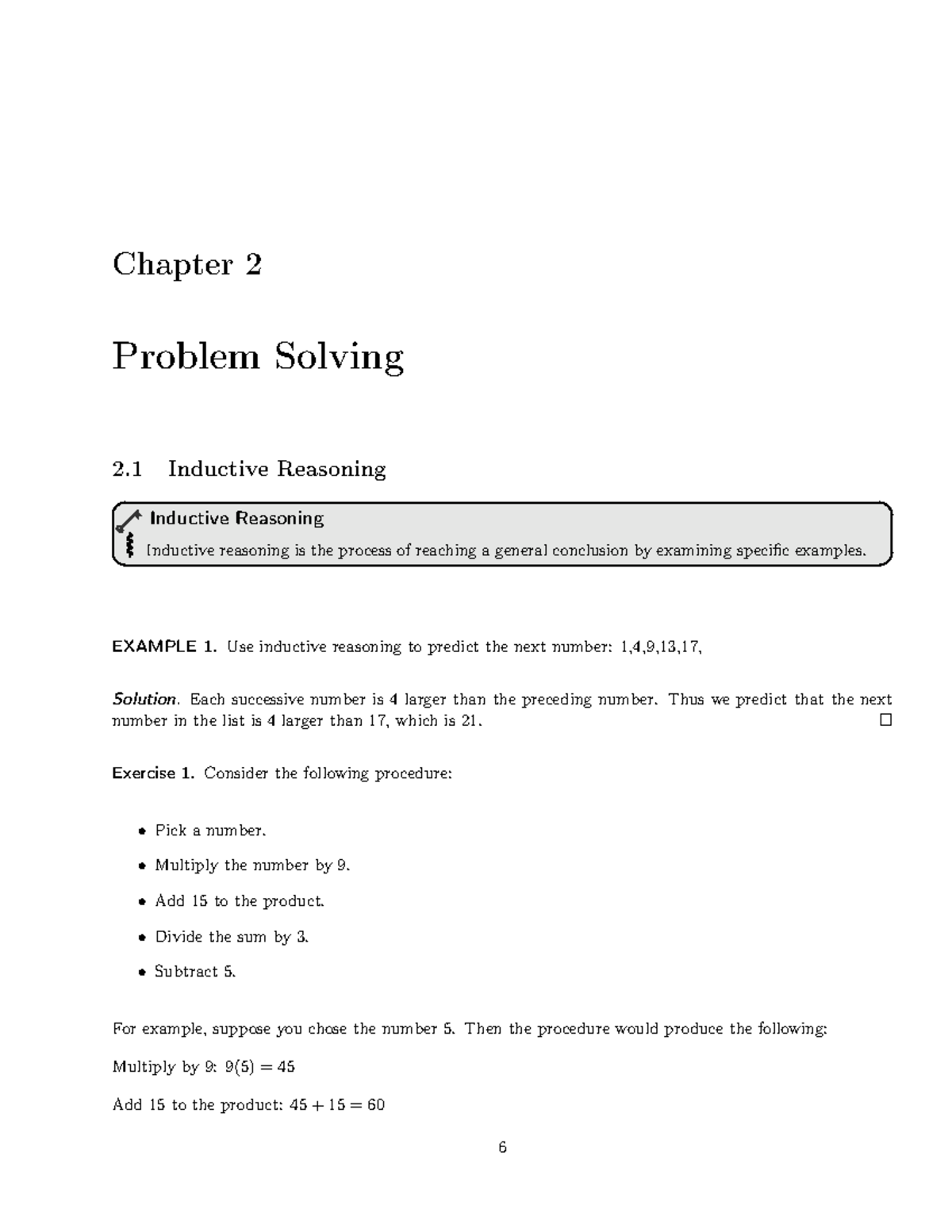Inductive reasoning -Math of the modern world - Chapter 2 Problem ...