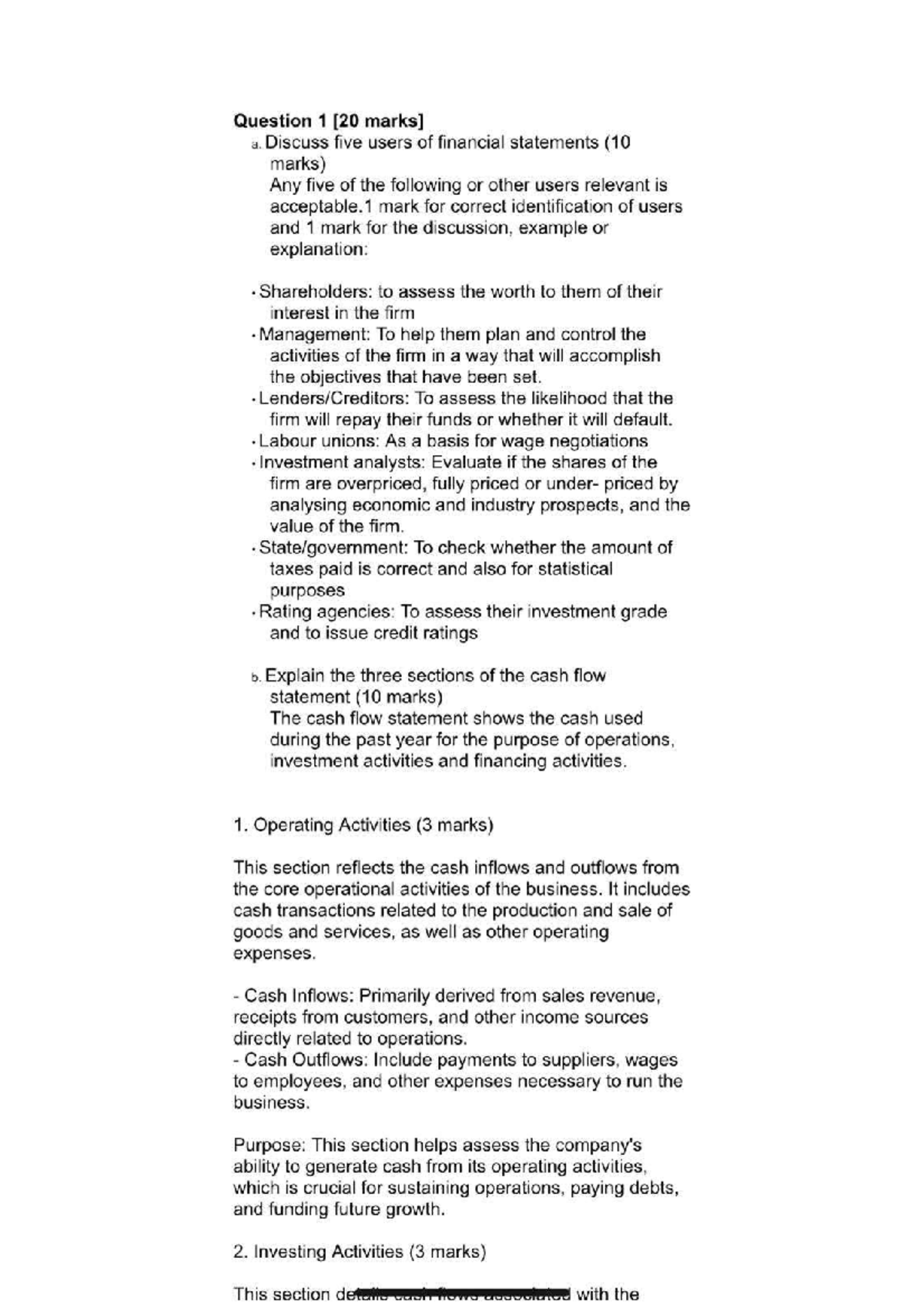 BEC Question 1A - Student practise material - Question 1 a. Discuss ...