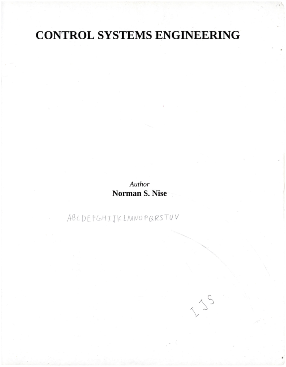 Control engineering chapter 1 - CONTROL SYSTEMS ENGINEERING Author ...