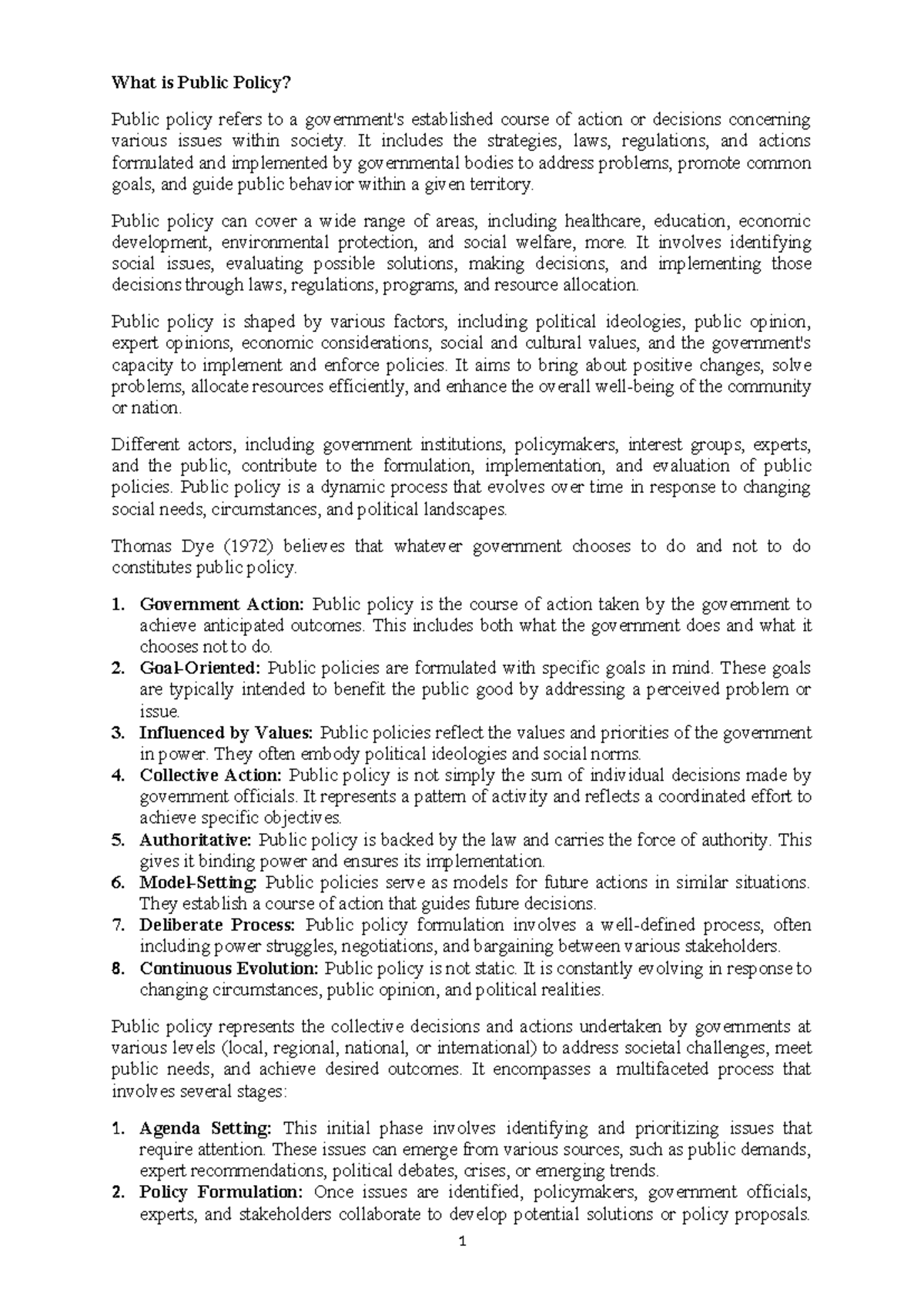 What is Public Policy - What is Public Policy? Public policy refers to ...