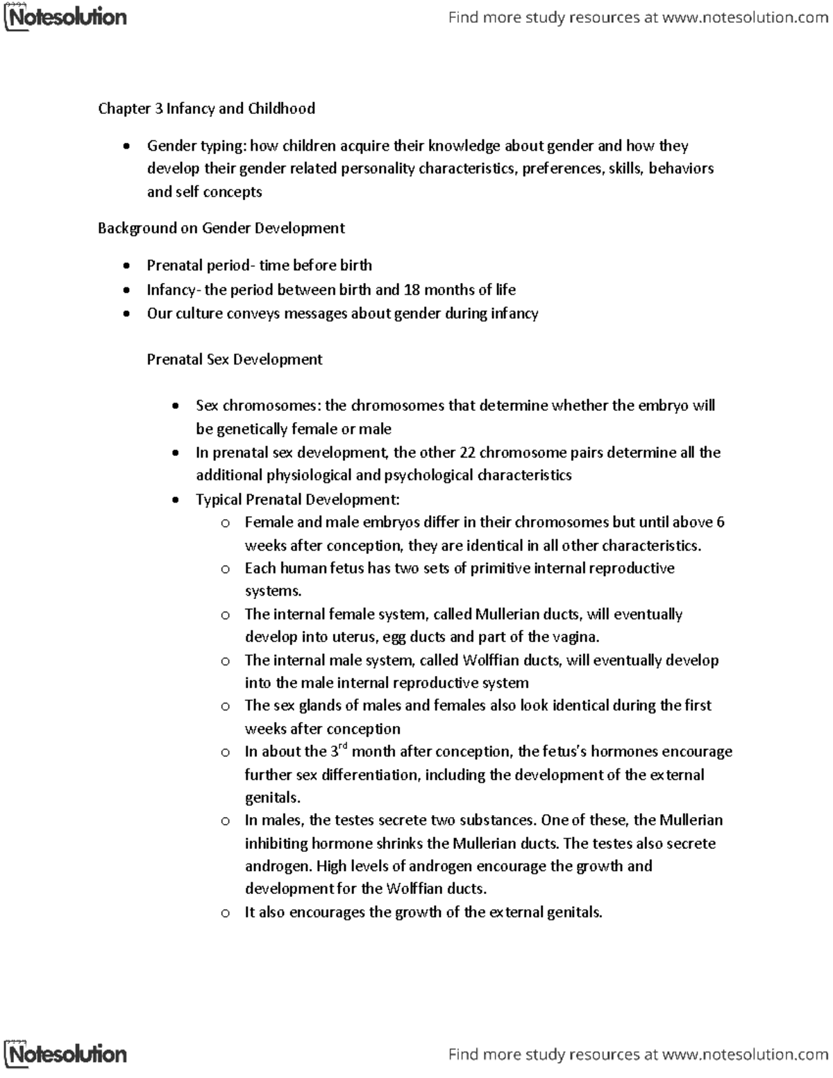 3480 Infancy + Childhood - Chapter 3 Infancy and Childhood Gender ...
