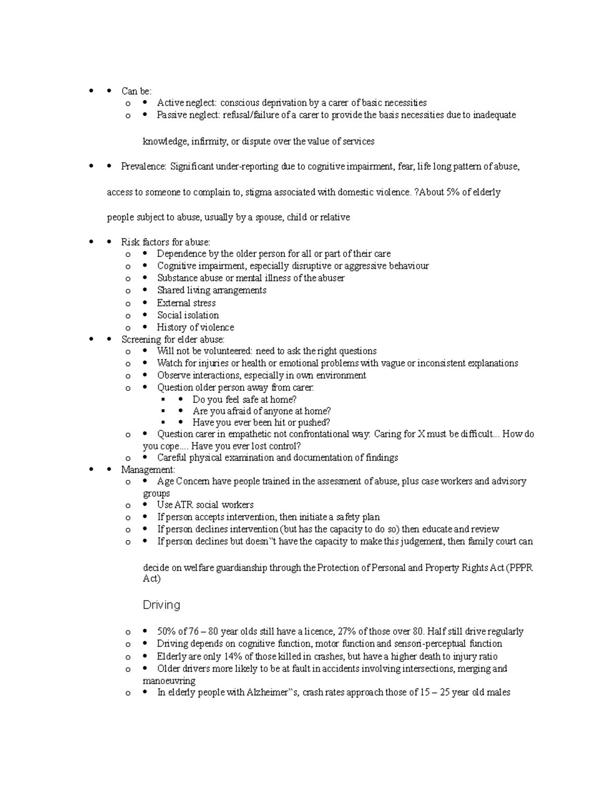 Surgery 54 - Can be: o Active neglect: conscious deprivation by a carer ...
