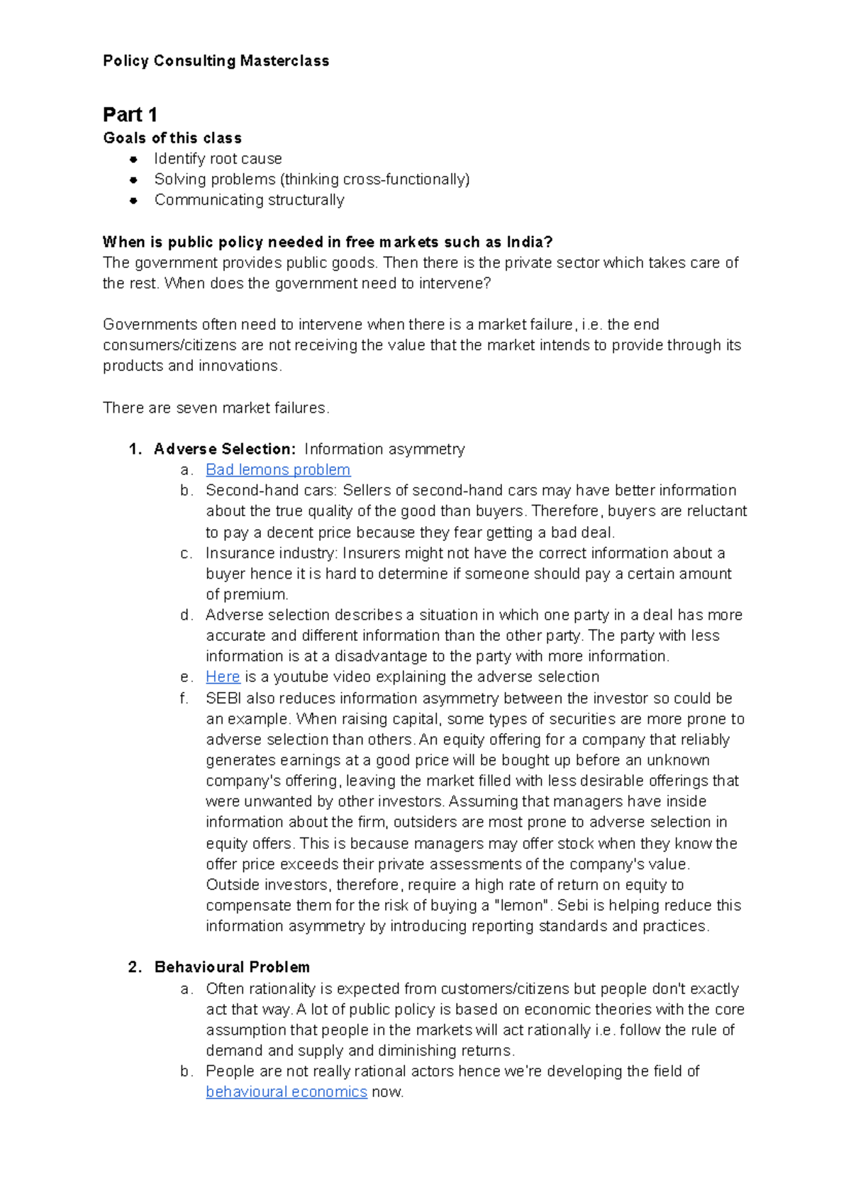 Policy Consulting Masterclass - Then there is the private sector which ...