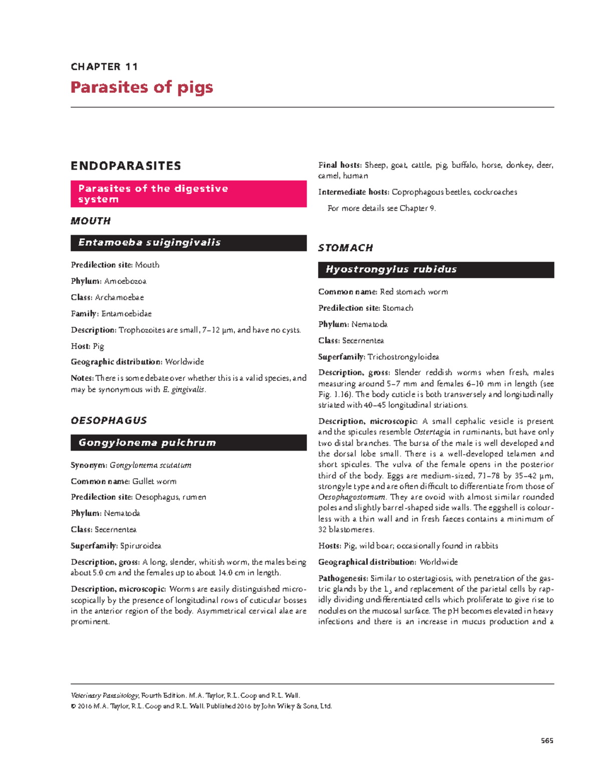 Ch11 - parasites of pigs, epidemiology and distribution - 565 ...