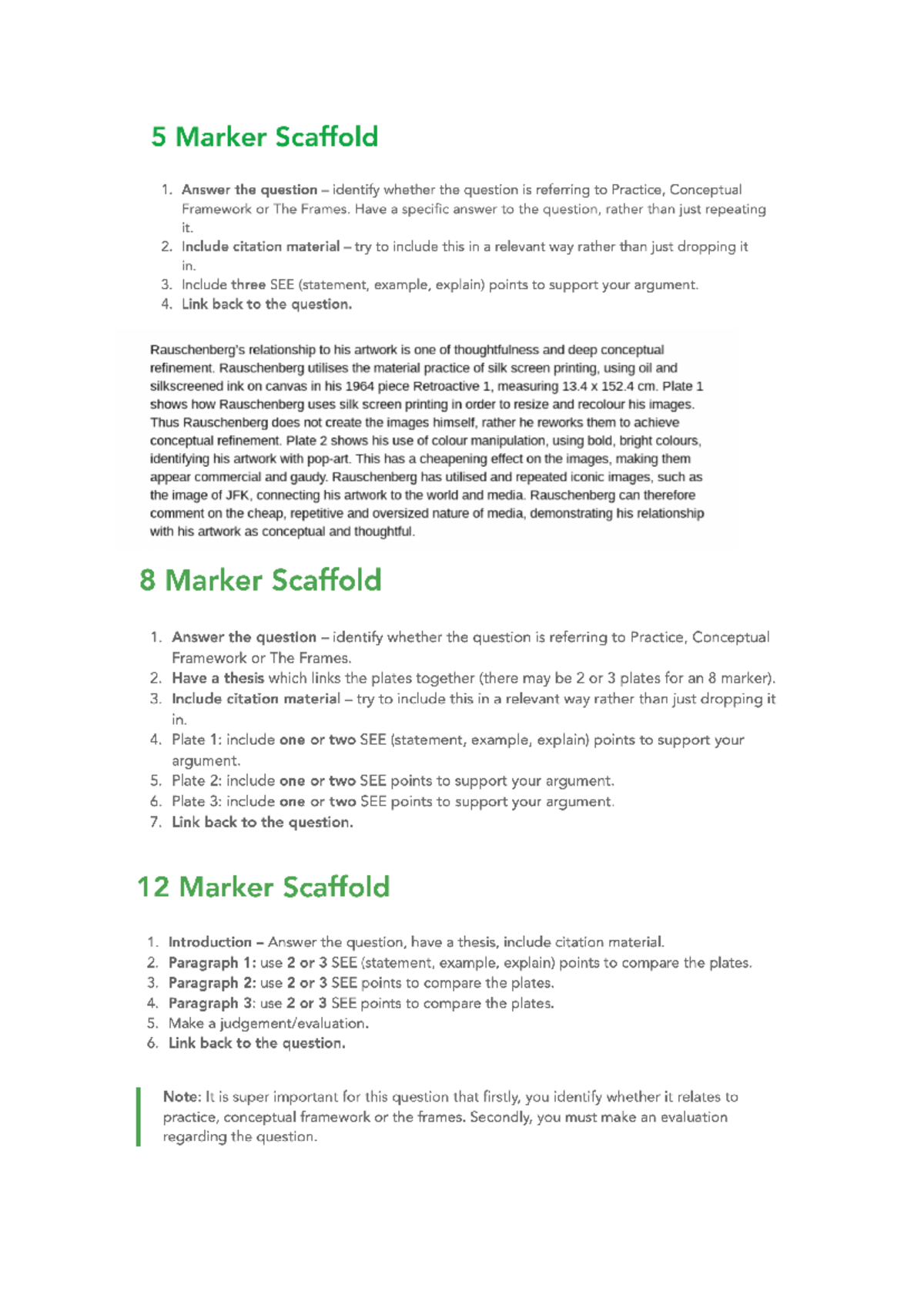 Art Scaffold - From art of smart article, summarised - 5 Marker ...