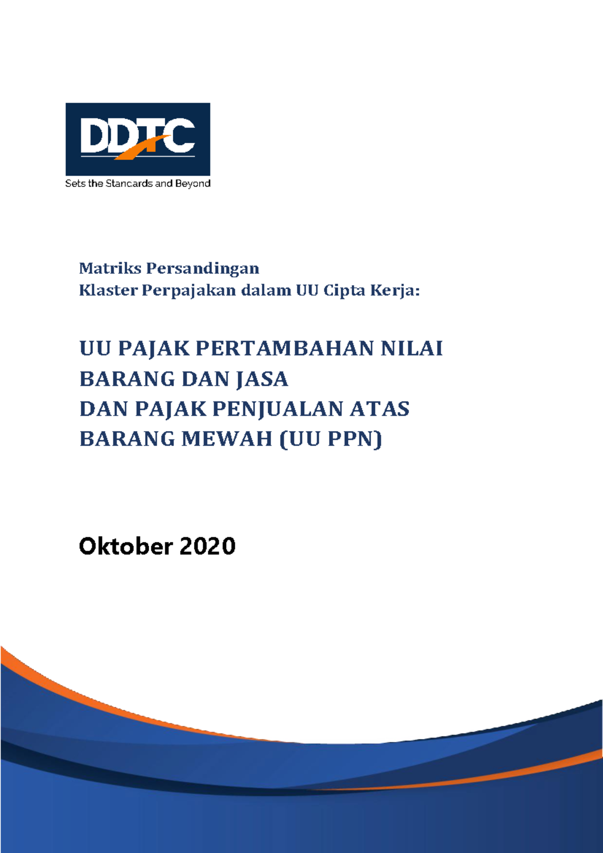 UU Cipta Kerja UU PPN - Tax - Matriks Persandingan Klaster Perpajakan ...