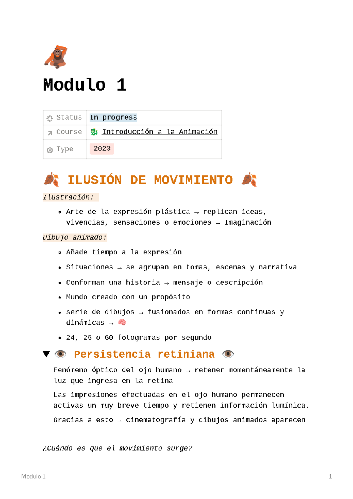 Anima m1 - resumen del modulo 1 - 🦧 Modulo 1 Status In progress Course 🐉 Introducción a la ...