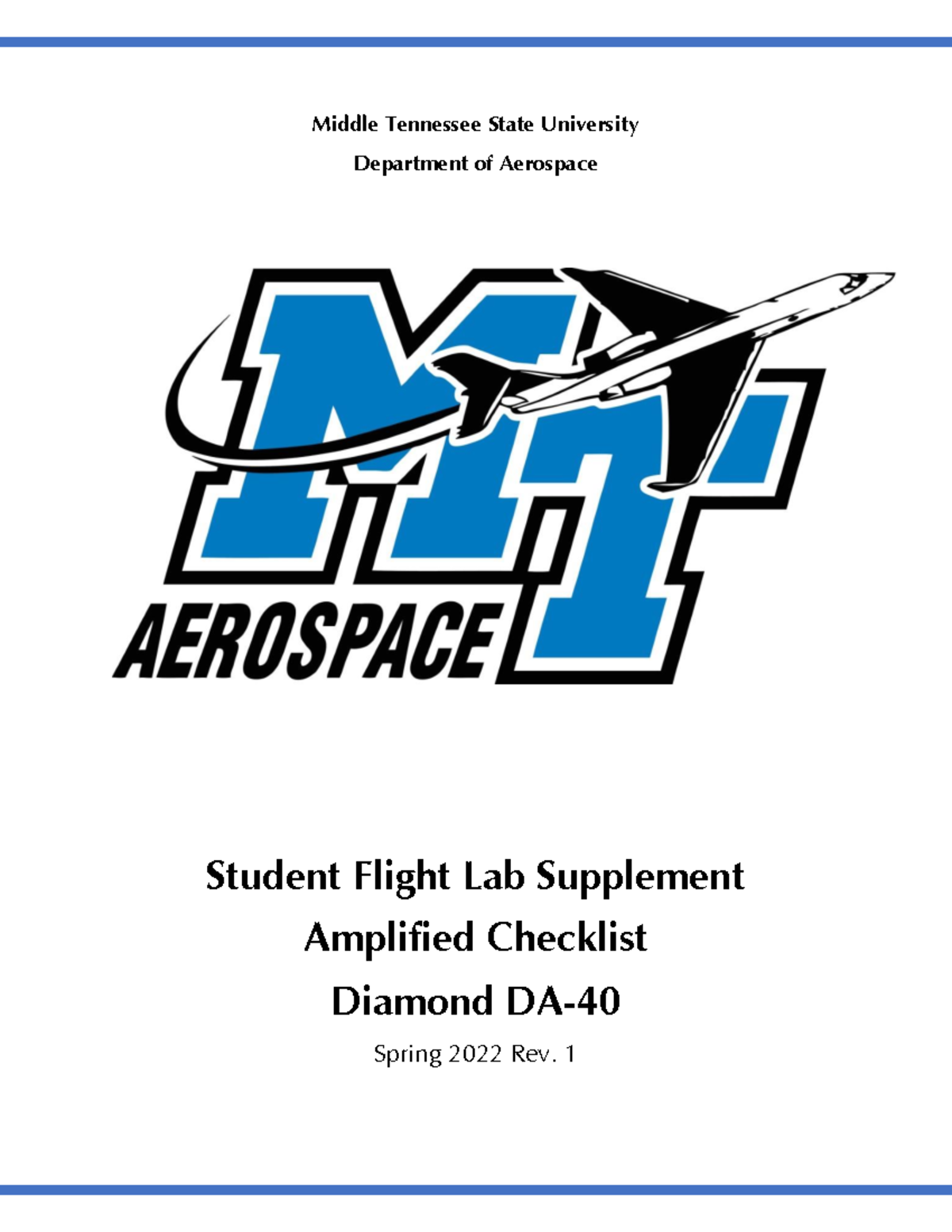 DA-40 Amplified Checklist Complete - Middle Tennessee State University ...