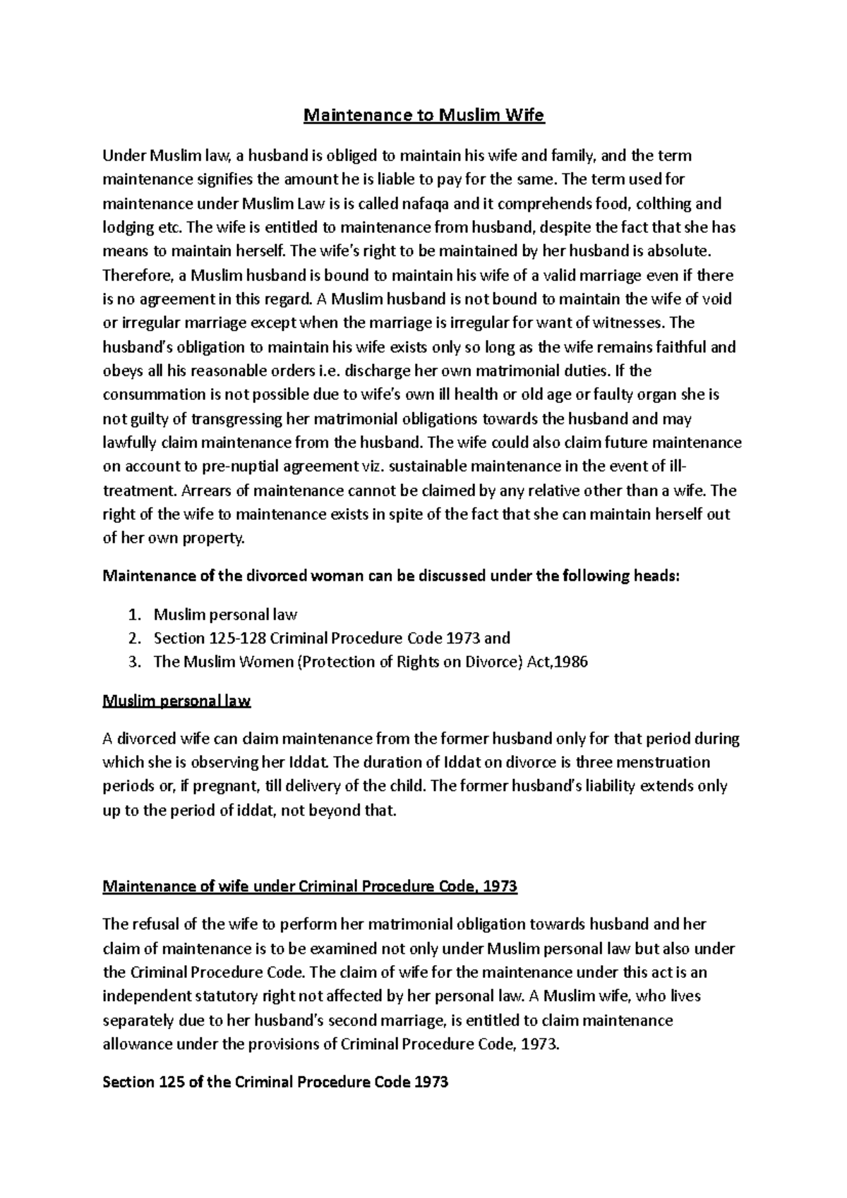 331672 1629566698 - please - Maintenance to Muslim Wife Under Muslim ...