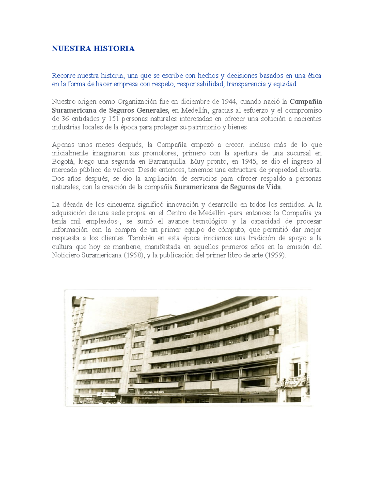 CASO SURA EPS - dsadasdasd - NUESTRA HISTORIA Recorre nuestra historia ...