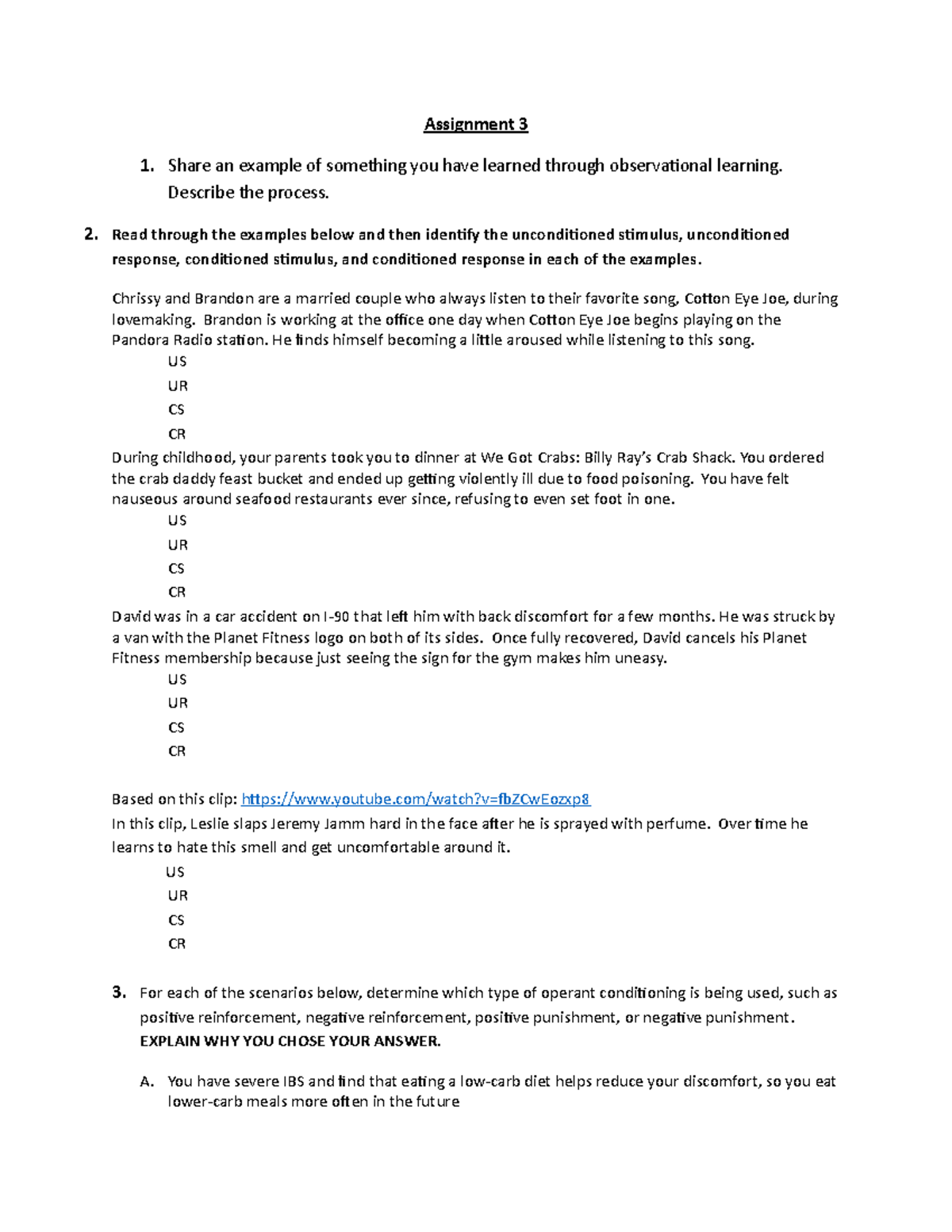 Assignment 3(1)(2) - tutorial work - Assignment 3 1. Share an example ...