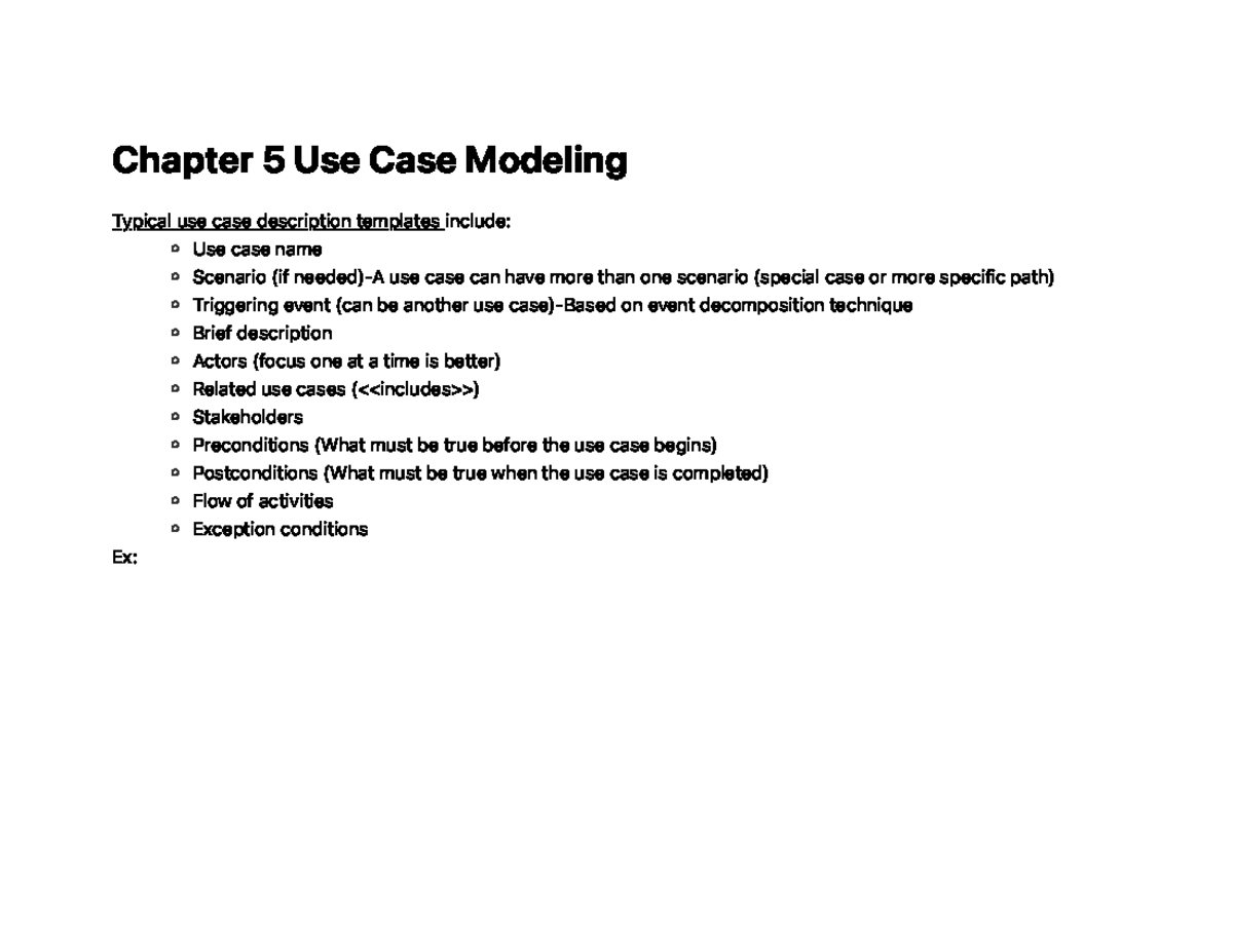 Chapter 5 Use Case Modeling - Chapter 5 Use Case Modeling Typical use ...