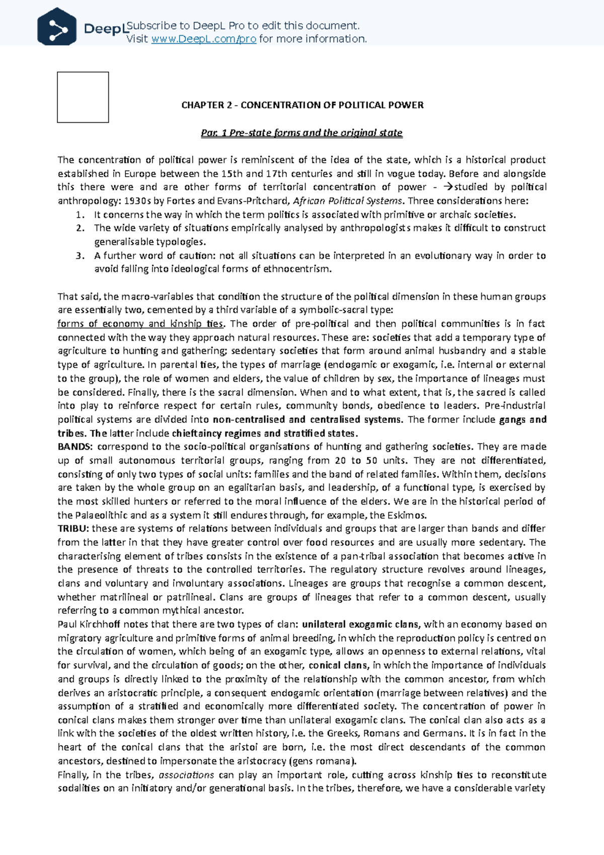 Sociology of Political Phenomena - Cap.2 - CHAPTER 2 - CONCENTRATION OF ...