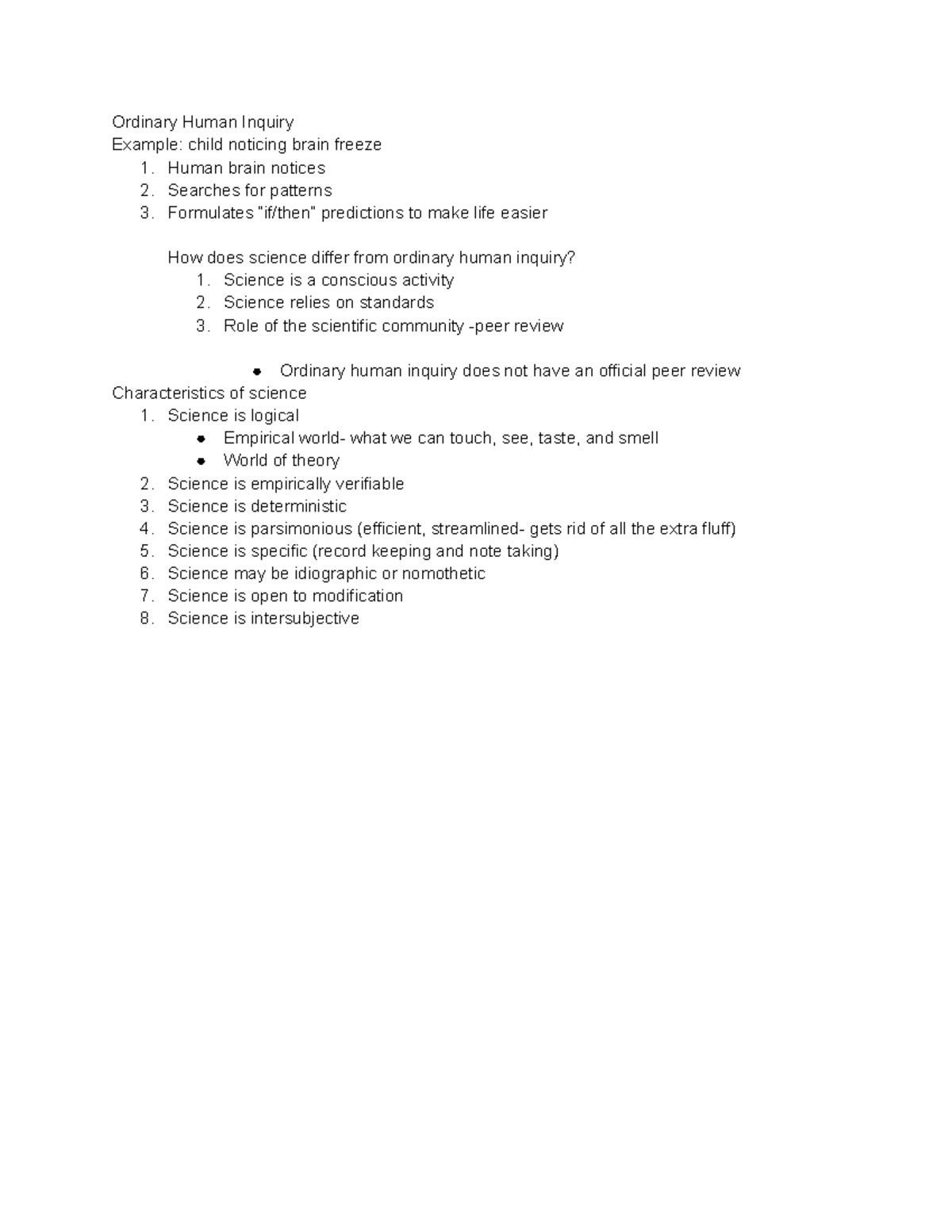 Lecture 1- ordinary human inquiry - Ordinary Human Inquiry Example ...
