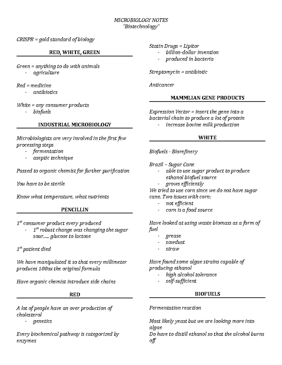 Microbiology Notes "Biotechnology" - MICROBIOLOGY NOTES “Biotechnology ...