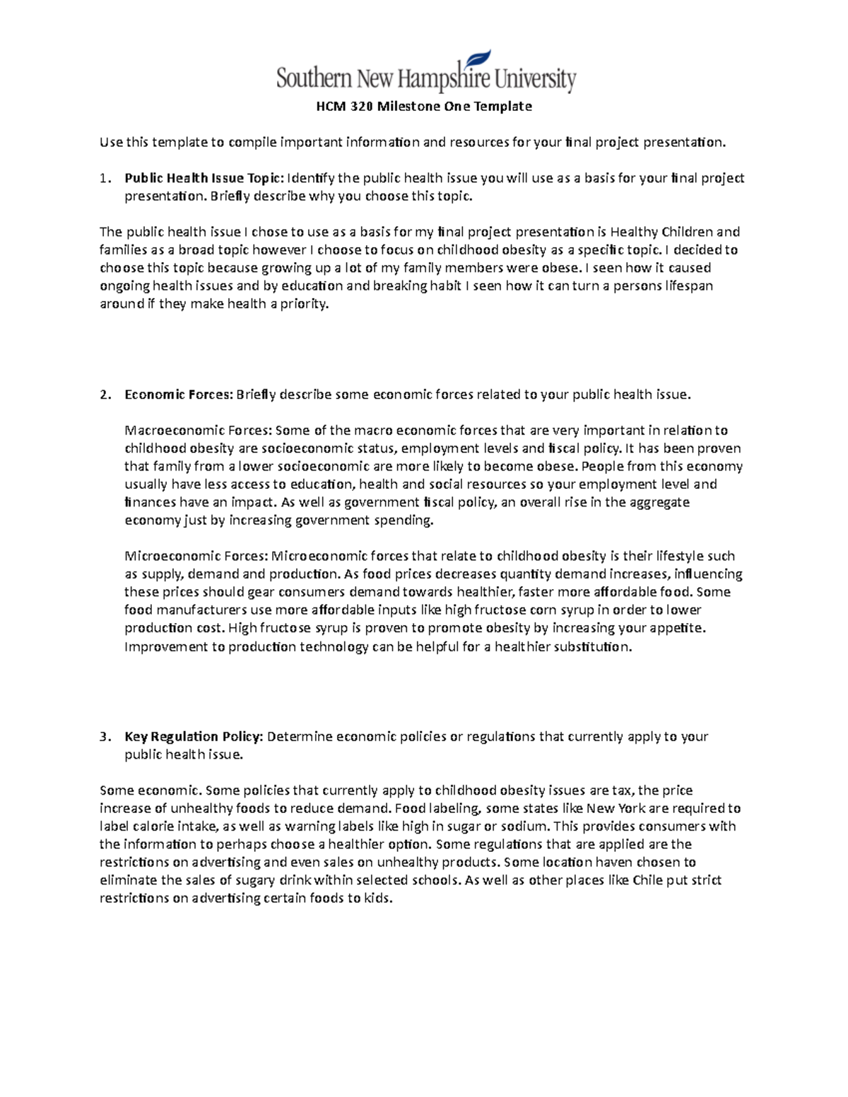 HCM 320 Milestone One Template-2 - HCM 320 Milestone One Template Use ...