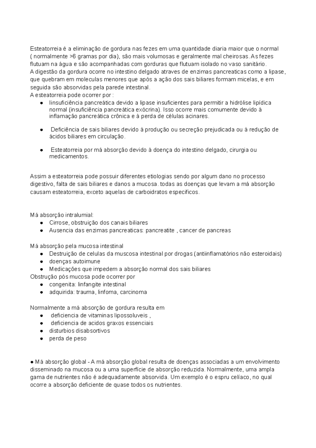 Esteatorreia - Definição, disnostico e tratamento - Esteatorreia é a ...