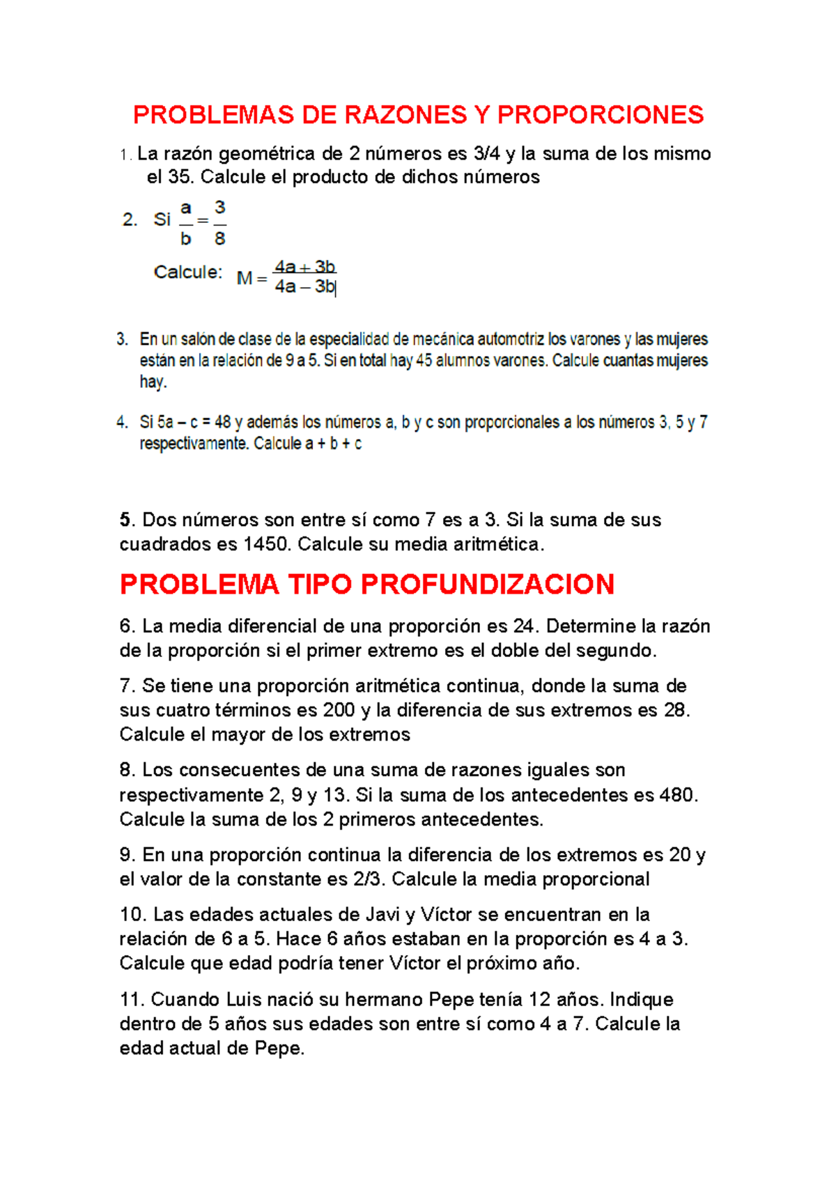 Problemas DE Razones Y Proporciones 02 - PROBLEMAS DE RAZONES Y ...