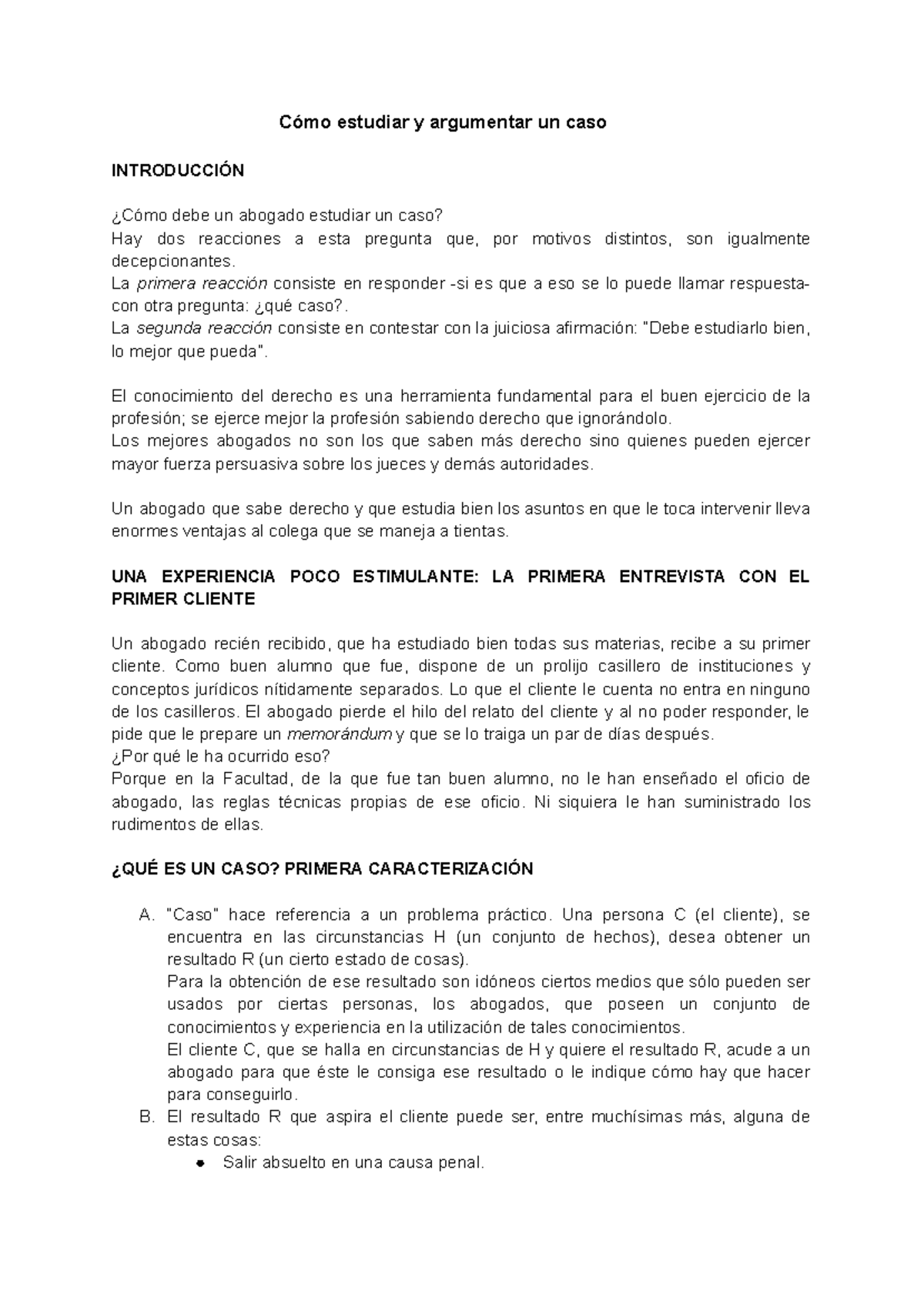 Como argumentar un juicio - Cómo estudiar y argumentar un caso ...