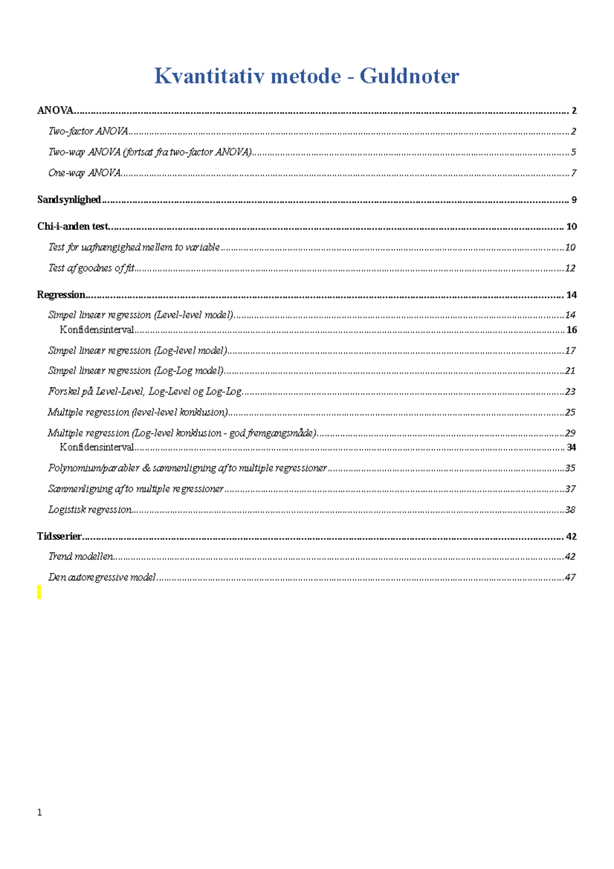 Kvant guldnoter - Disse noter som alle bruger, der får dig igennem ...