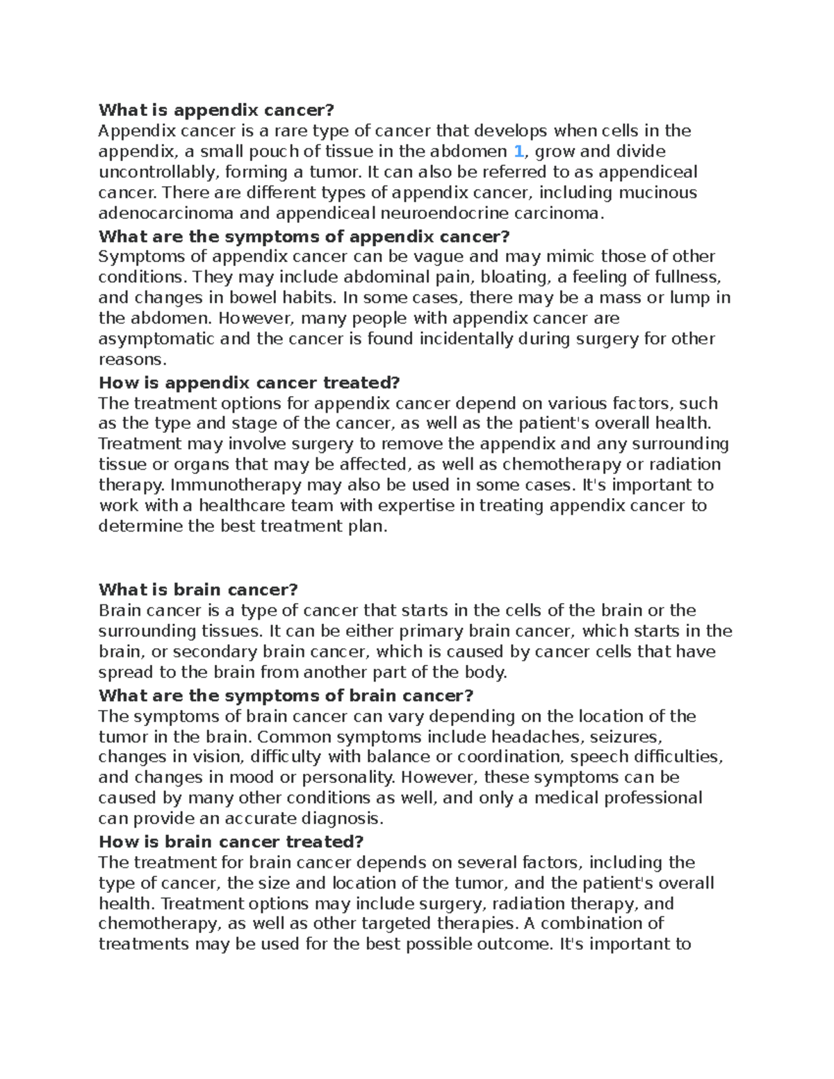 What is appendix cancer - What is appendix cancer? Appendix cancer is a ...